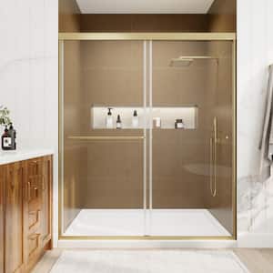 FORCLOVER 48 in. W x 70 in. H Double Sliding Semi-Frameless Shower Door ...
