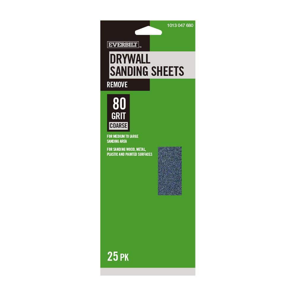 Everbilt 0.48 in. x 0.35ft. x 0.94 ft. 80G DRYWALL SANDING SHEETS 25PK ...