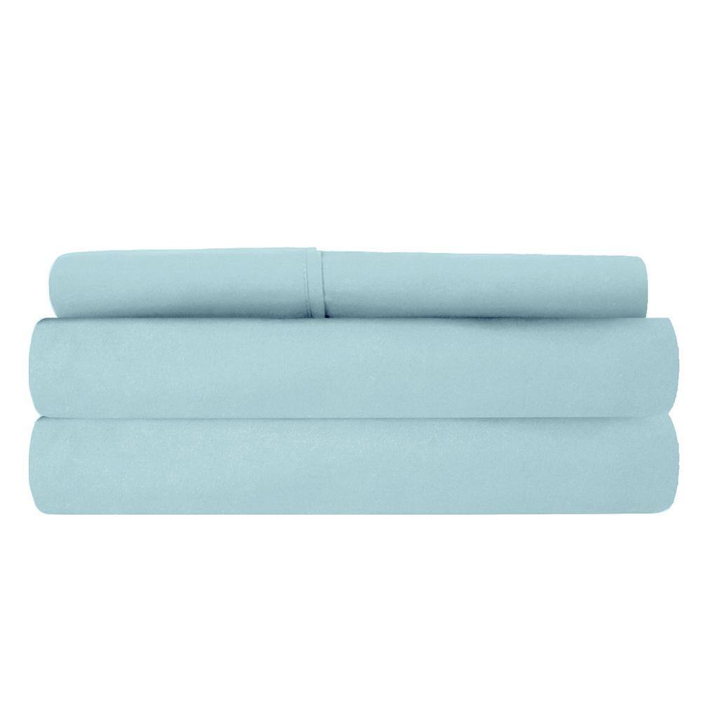 Luxury Home 3-Piece Sky Blue Super-Soft 1600 Series Double-Brushed Twin ...