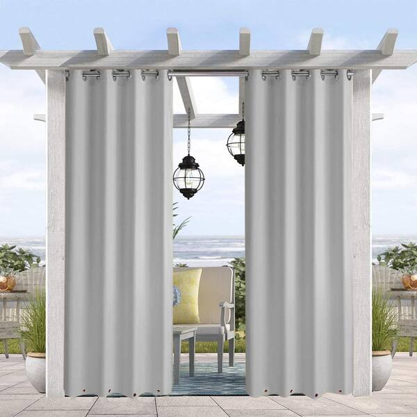 Pro Space Greyish White Grommets on Top and Bottom, Privacy Curtain ...