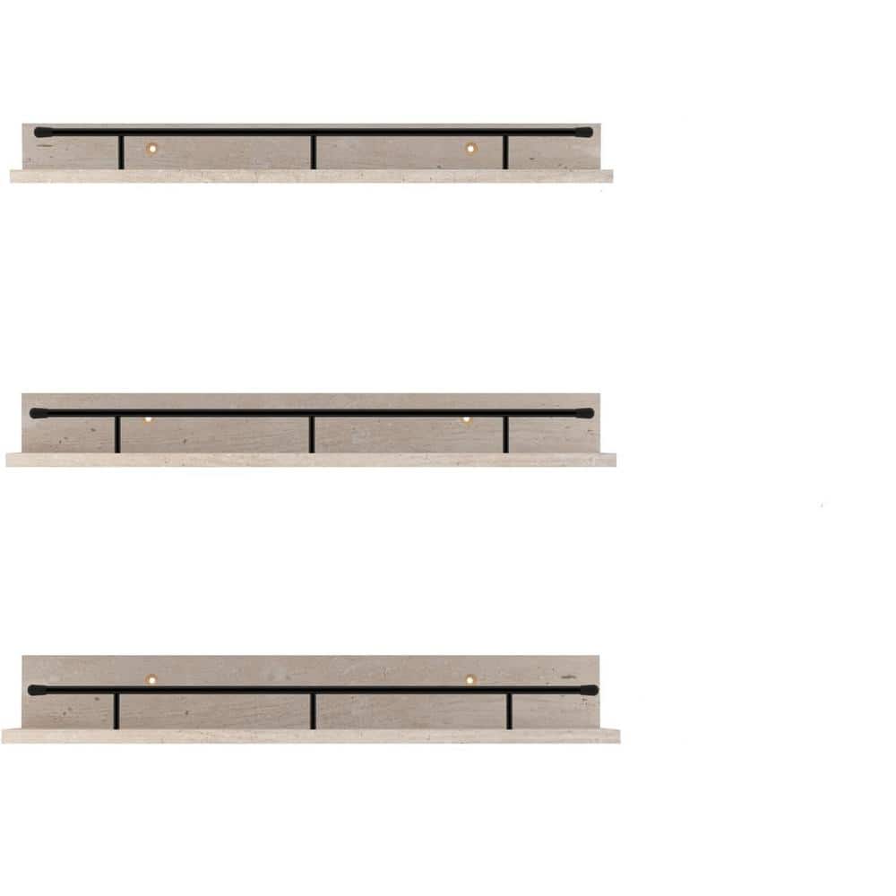 Teamson Kids 16 in. W x 4 in. D Beige Decorative Wall Shelf, Floating ...