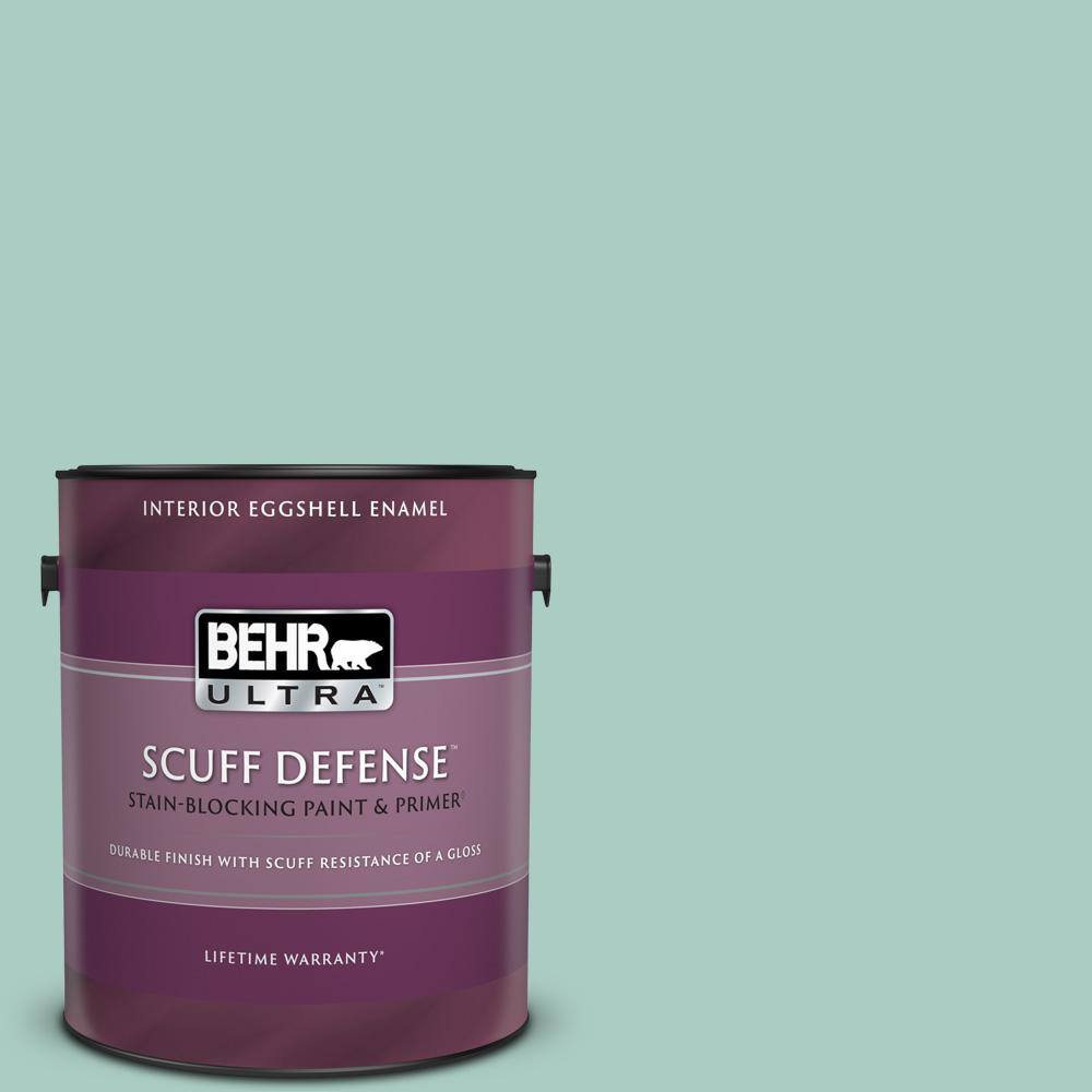BEHR ULTRA 1 gal. #M440-3 Baby Aqua Extra Durable Eggshell Enamel ...