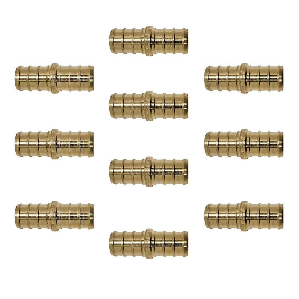 Apollo 1/2 in. Brass PEX-B Barb Coupling (10-Pack) APXC121210PK - The ...