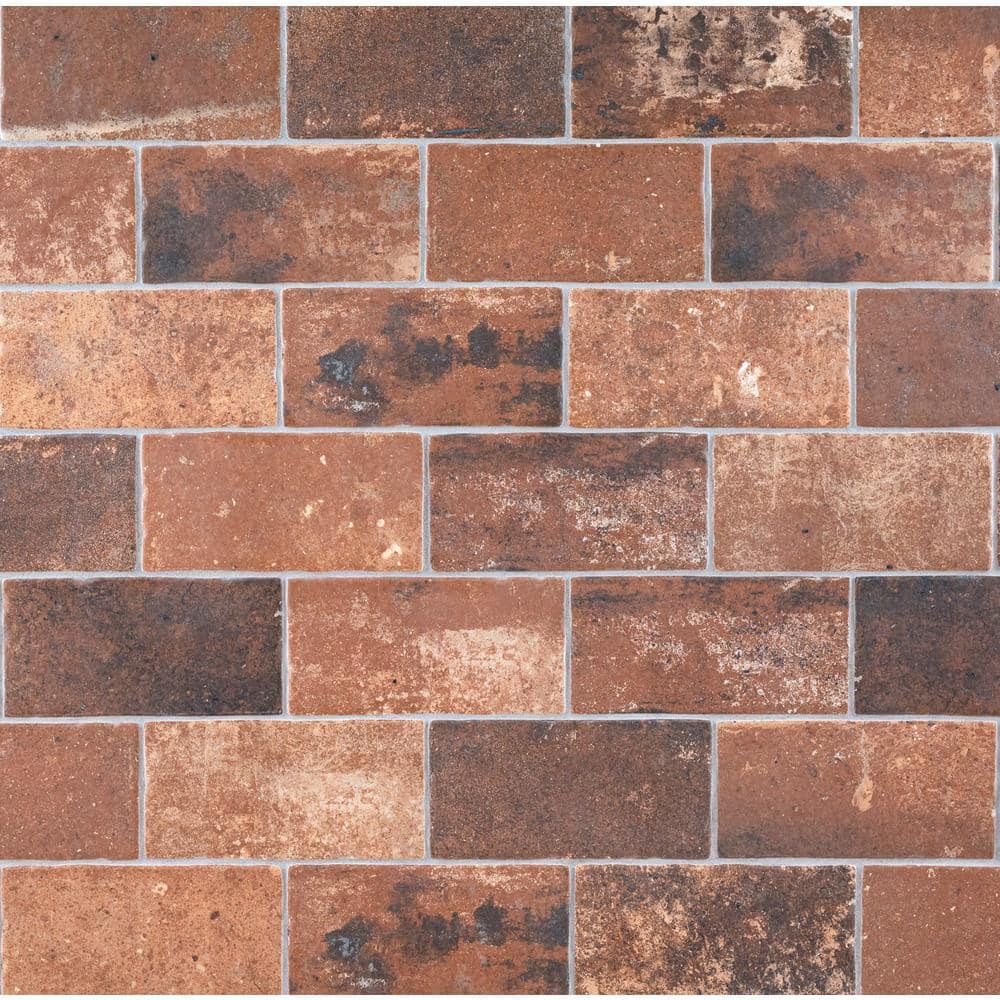 MSI Capella Red Brick 5 in. x 10 in. Matte Porcelain Floor and Wall ...