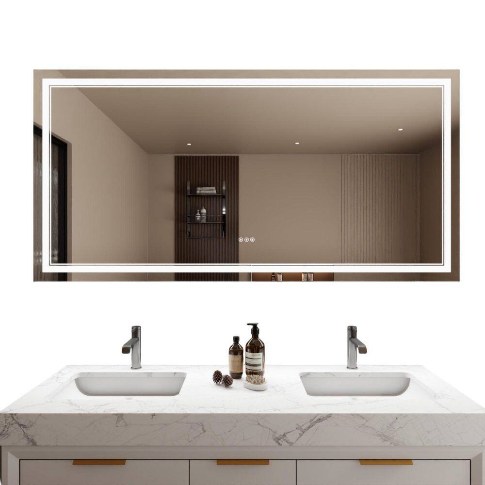 SANFANGIE Modern Simplicity 36 in. W x 72 in. H Rectangular Frameless ...