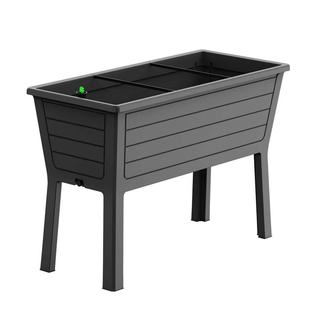 WTVWTV 3.7 ft. x 2.5 ft. x 1.6 ft. Raised Garden Bed Resin Planter Box ...