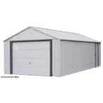 Arrow Murryhill 14 ft. W x 21 ft. D 2-Tone Gray Steel Garage and ...