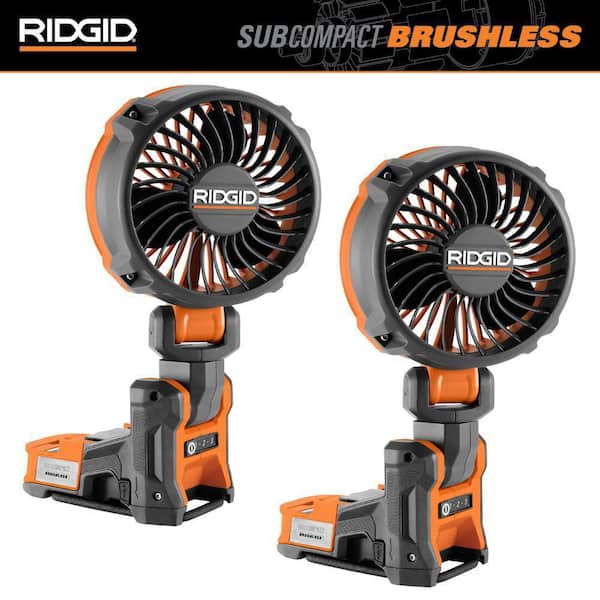 RIDGID 18V SubCompact Brushless Cordless Magnetic Clamp Fan 2-Pack ...