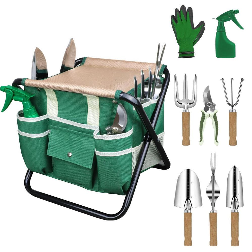 Misopily 10-Piece Garden Tool Set Heavy Duty Stainless Steel with ...