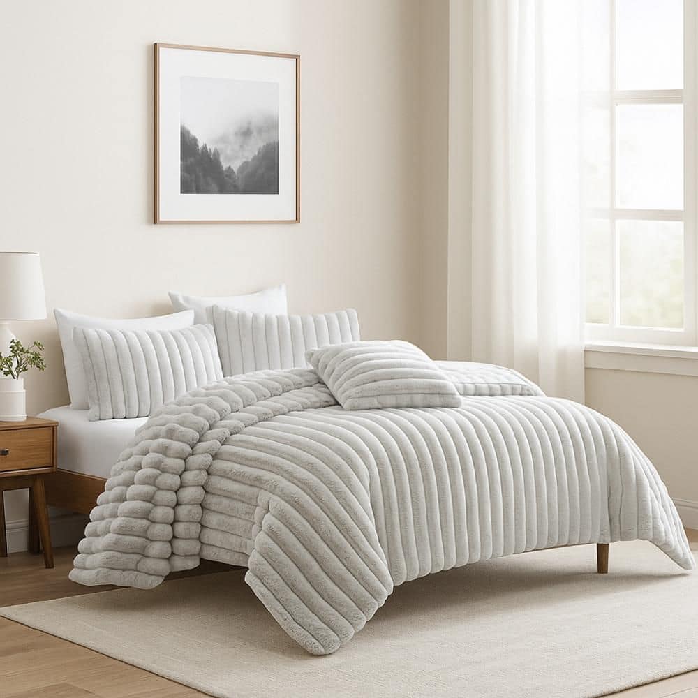 Benjara Sieno Gray Queen Polyester Comforter Set BM326670 - The Home Depot
