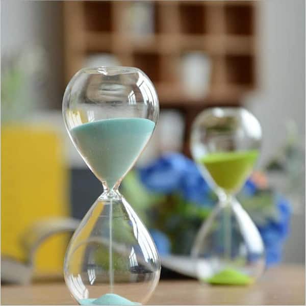Afoxsos Light Blue Sand Hourglass 15 Minutes Timer with Durable Glass Construction SNPH005IN448 The Home Depot