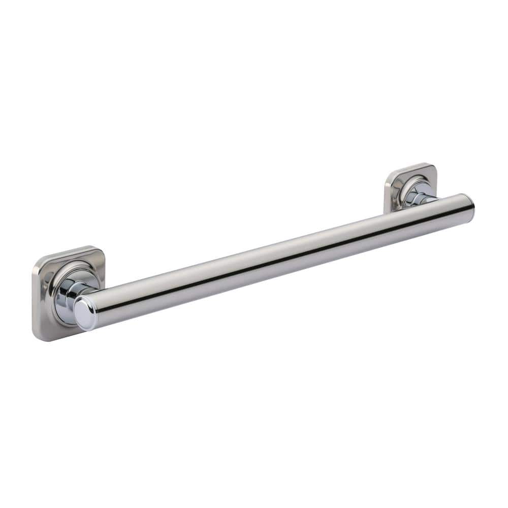Glacier Bay Farrington 18 in. x 1 1/4 in. Decorative Grab Bar in ...