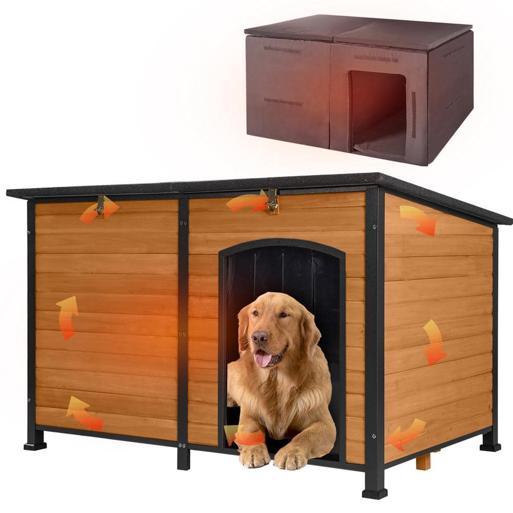 aivituvin Extra Large Insulated Dog House Soft Liner Inside, Brown ...
