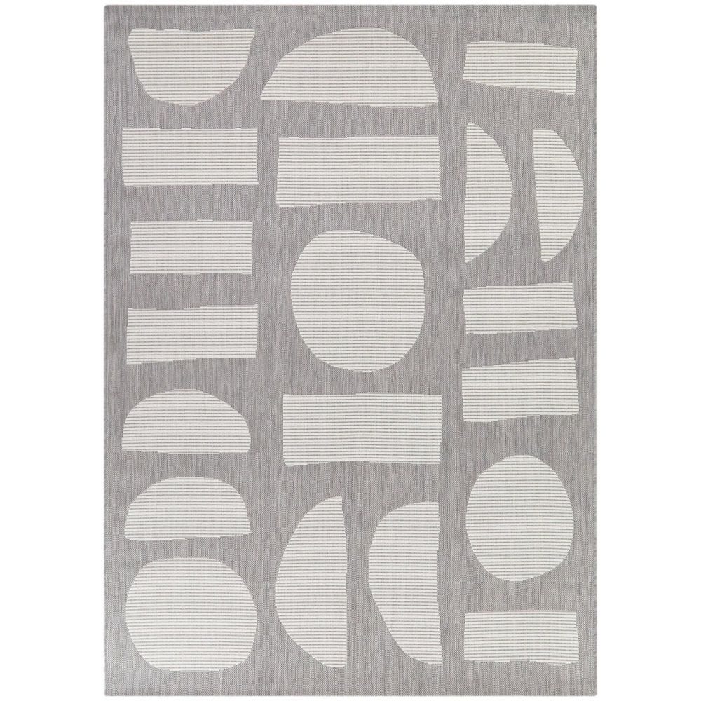 Garrigue Grey 5 ft. 3 in. x 7 ft. Abstract Indoor/Outdoor Area Rug ...