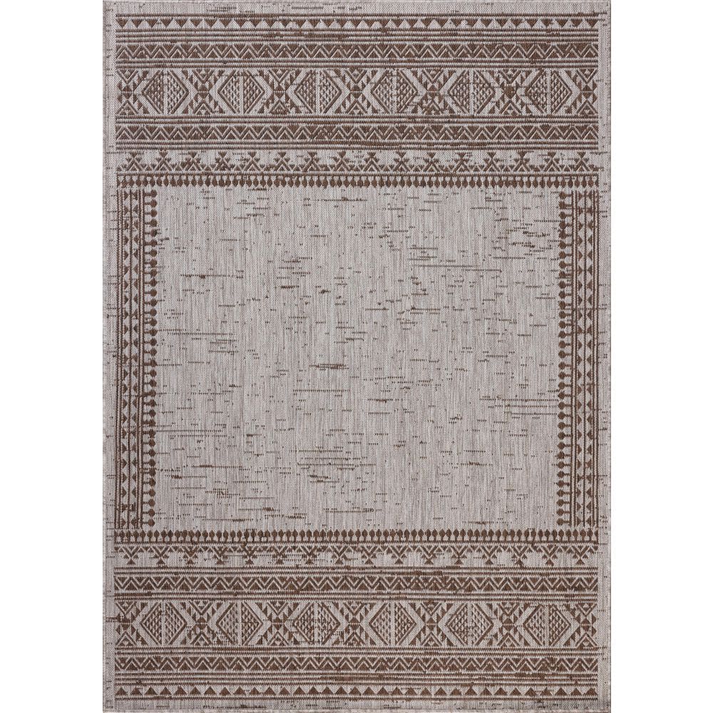 Loloi Easton Coffee / Dove 8 ft. 6 in. x 11 ft. 6 in. Indoor/Outdoor ...