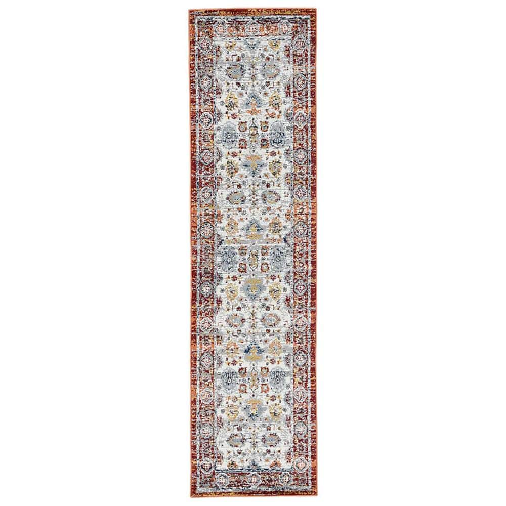 Amer Rugs Alexandria 3 ft. X 11 ft. Brown, Ivory Floral Area Rug ...