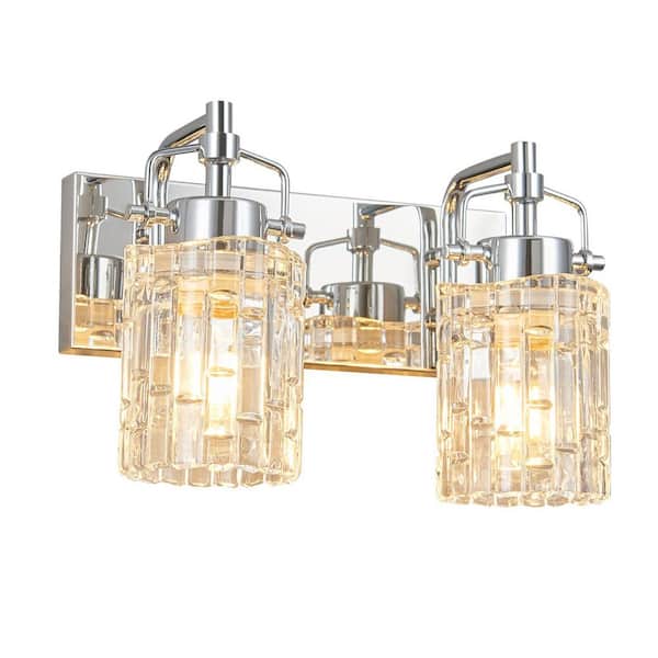 ZHLWIN Home Lighting 11.81 in. 2-Light Chrome Modern Vanity Light with ...