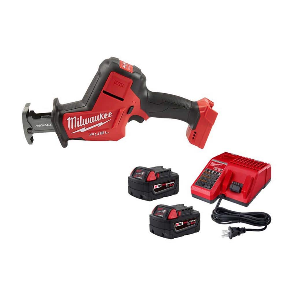 Milwaukee M18 FUEL 18V Lithium-Ion Brushless Cordless HACKZALL Reciprocating Saw with (1) 5.0 Ah ...