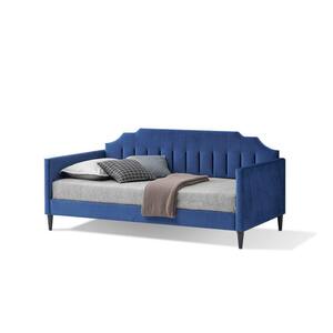 Harper & Bright Designs Elegant Blue Twin Size Upholstered Wood Daybed ...