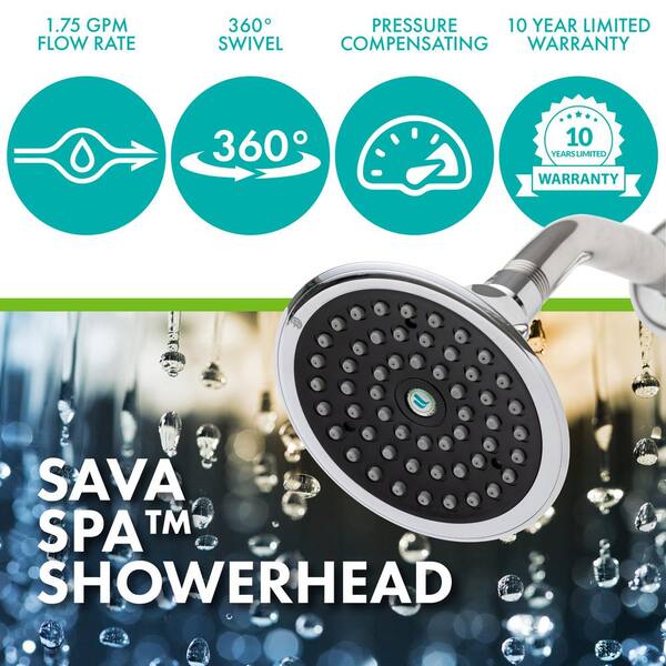Shower Heads Niagara Earth Showerhead - 1.75 GPM Water Saver With 3 ...