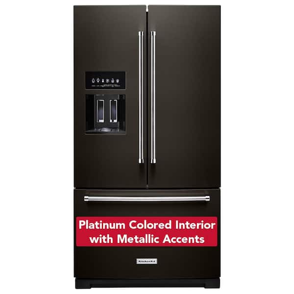 KitchenAid 26.8 cu. ft. French Door Refrigerator in Black Stainless ...