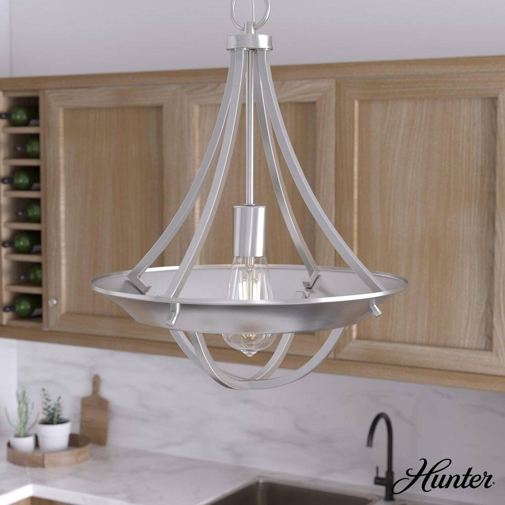 Hunter Perch Point 1-Light Brushed Nickel Candlestick Pendant Light ...