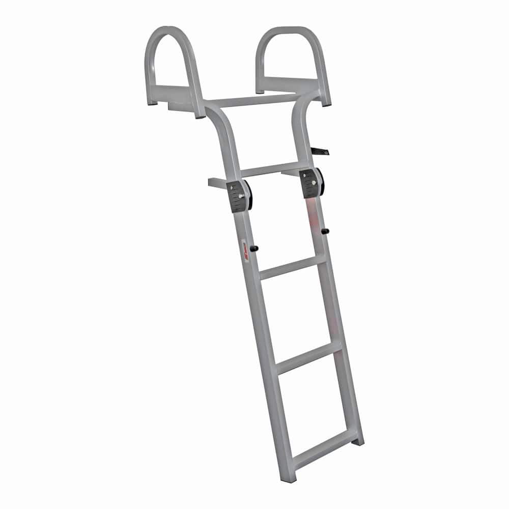 Extreme Max Wide Entry Deluxe Aluminum Folding Dock and Pontoon Ladder ...