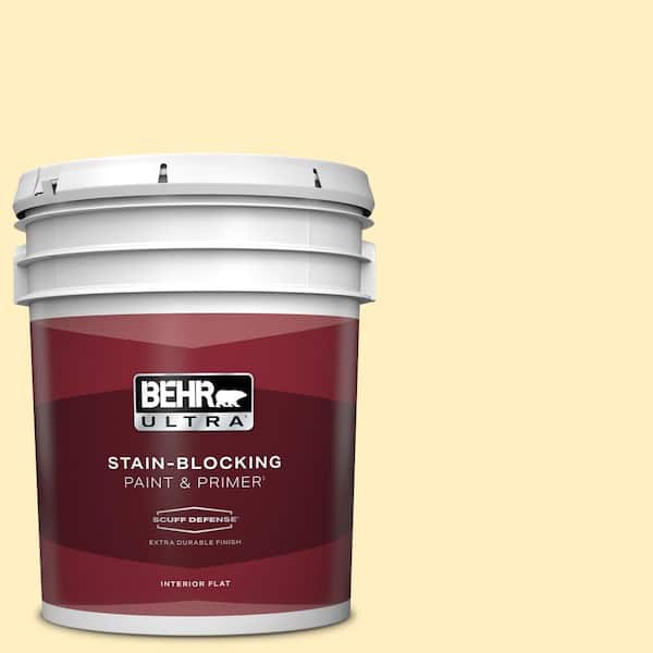BEHR ULTRA 5 gal. #380A-2 Moonlit Yellow Extra Durable Flat Interior ...