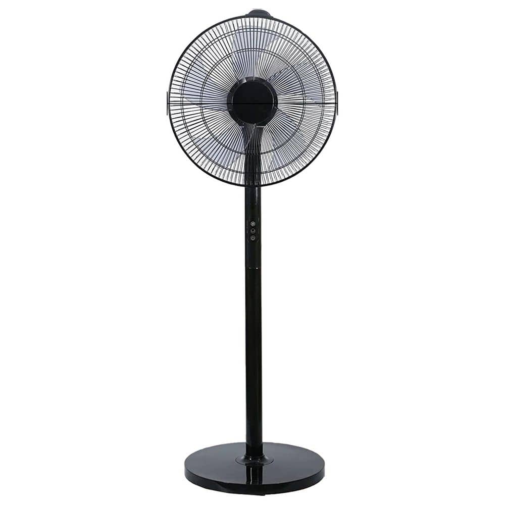Amucolo 14.5 in. Oscillating 12 Speeds Pedestal Fan Floor Fan in Black ...