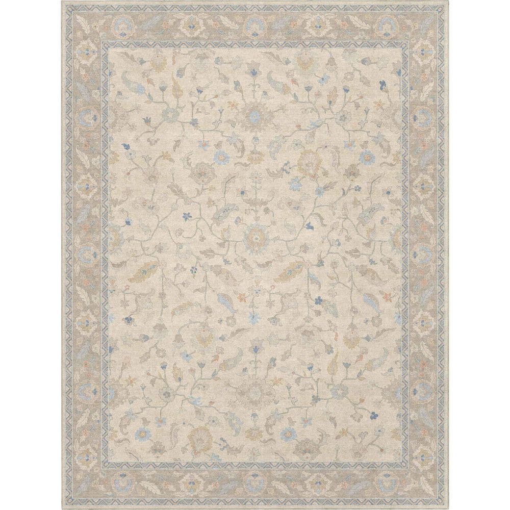 Well Woven Ushak Mardin Updated Traditional Boho, Cream 7 ft. 7 in. x 9 ft. 10 in. Area Rug W-US ...