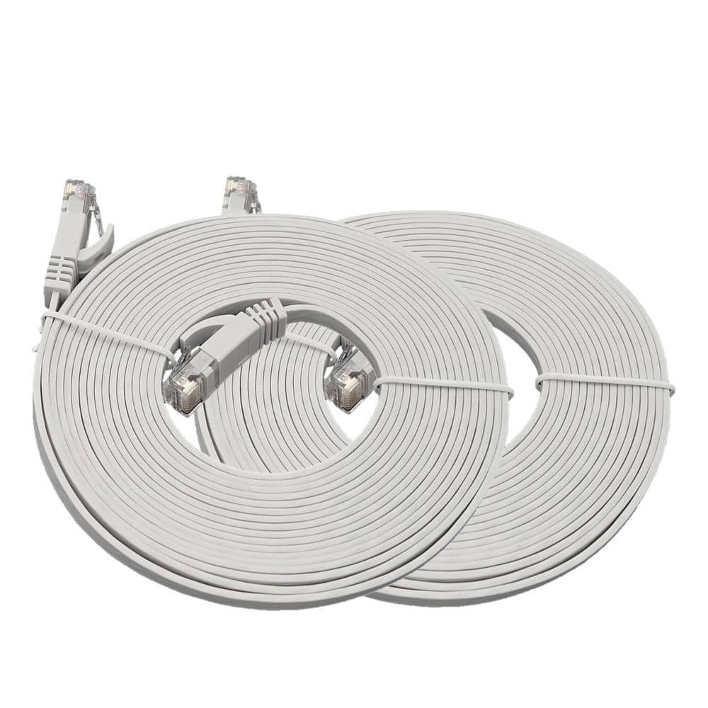 Micro Connectors, Inc 100 ft. Flat Cat 6 RJ45 UTP Ethernet Networking ...