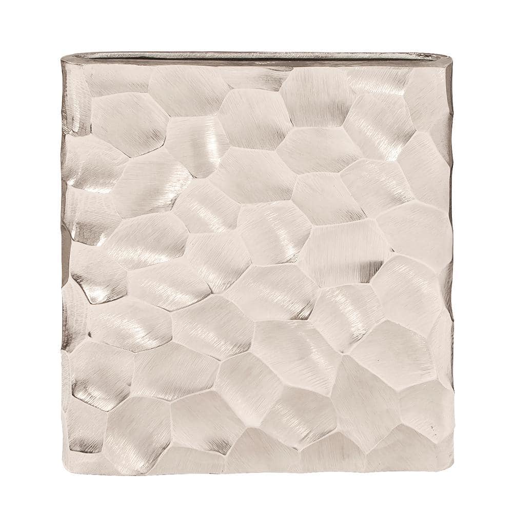 Marley Forrest Hammered Aluminum Flat Vase Bright Silver, Large 35111 ...