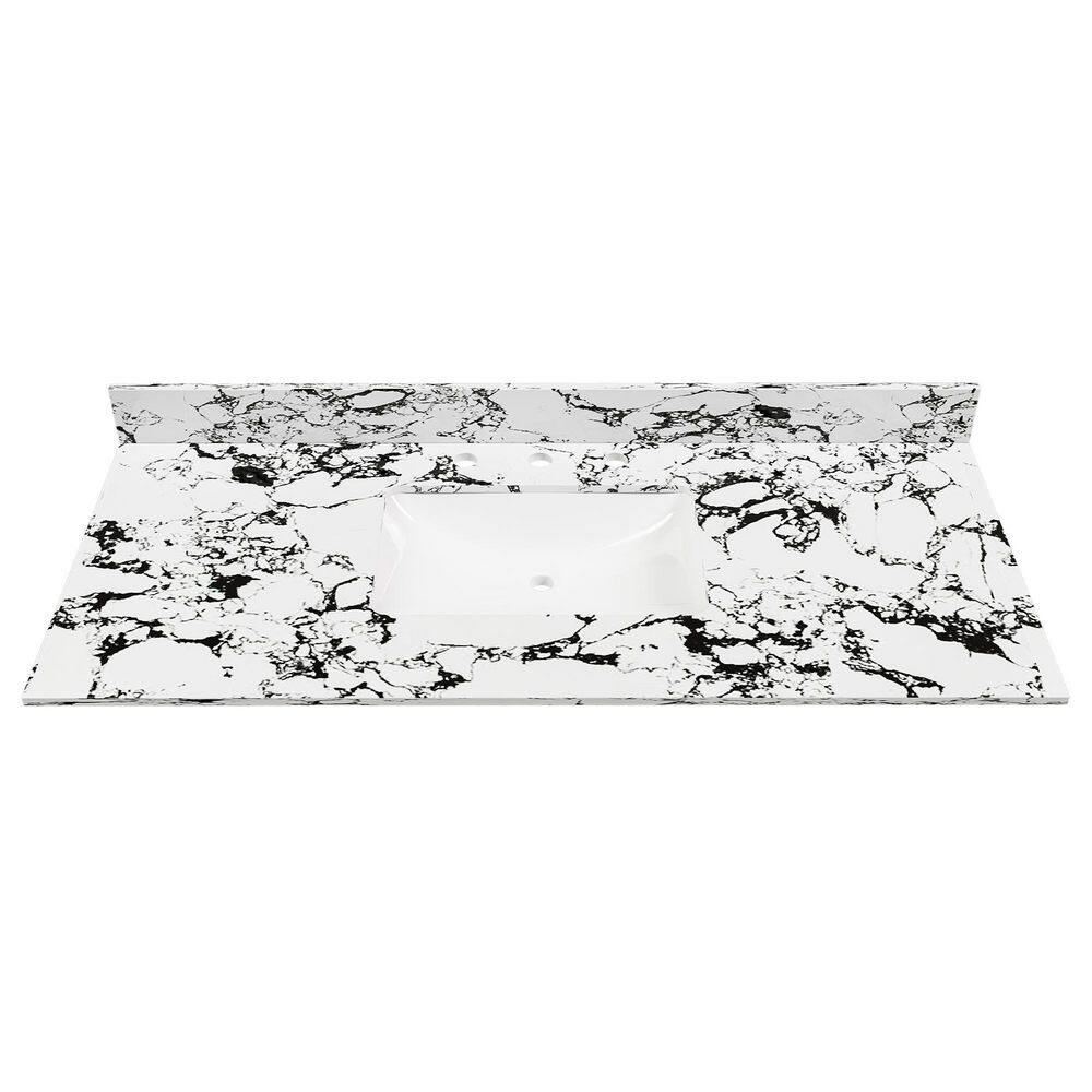 TCYO 49 in. W x 22 in. D Sintered Stone Rectangular Vanity Top in Panda ...