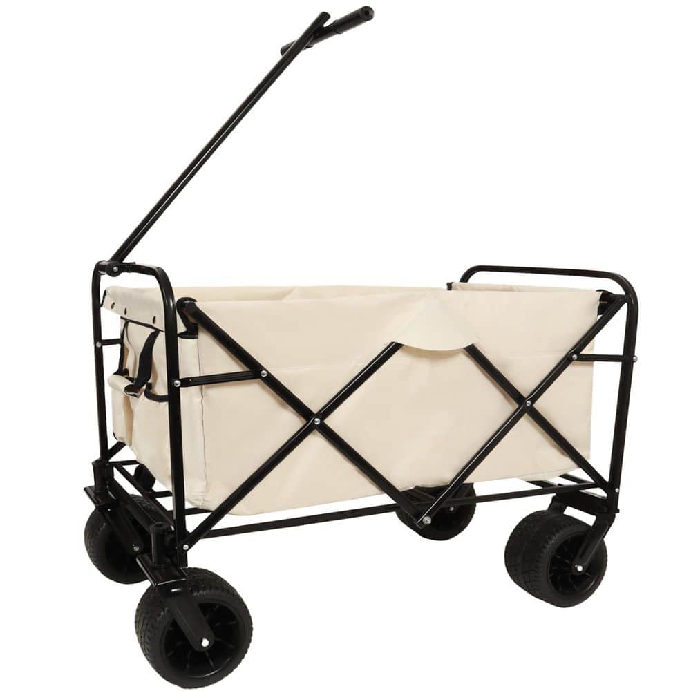 cenadinz 5.7 cu. ft. Steel Garden Cart in Beige YSGCW32118 - The Home Depot