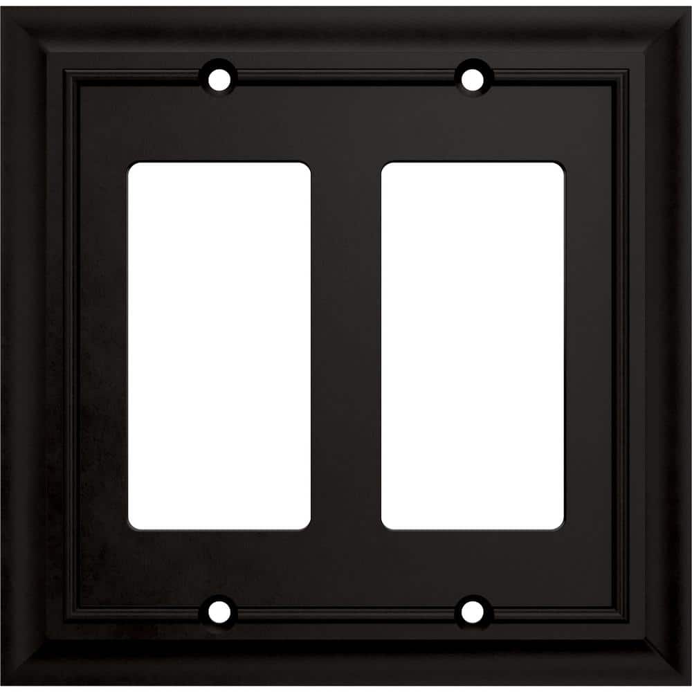 Liberty (3-Pack) Derby 2-Gang Matte Black Decorator/Rocker Outlet ...