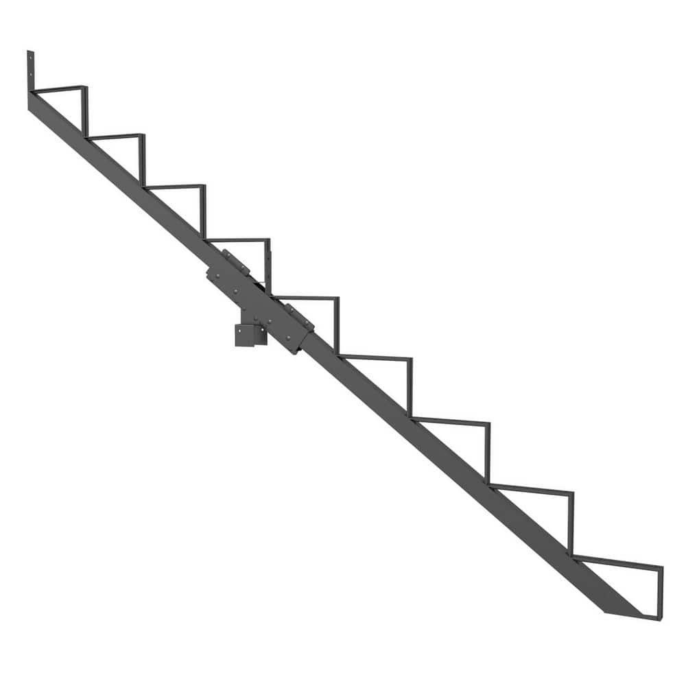 Pylex 7-1/2 in. x 10-1/4 in.-9-Steps Steel Stair Stringer Black ...