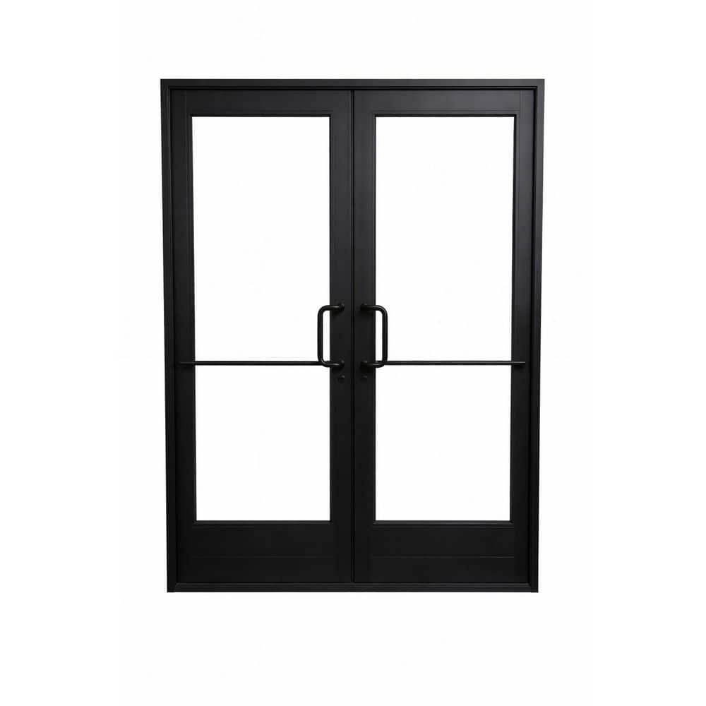 TEZA DOORS SF60 Series 72 in. x 84 in. Right-Hand/Outswing Black ...