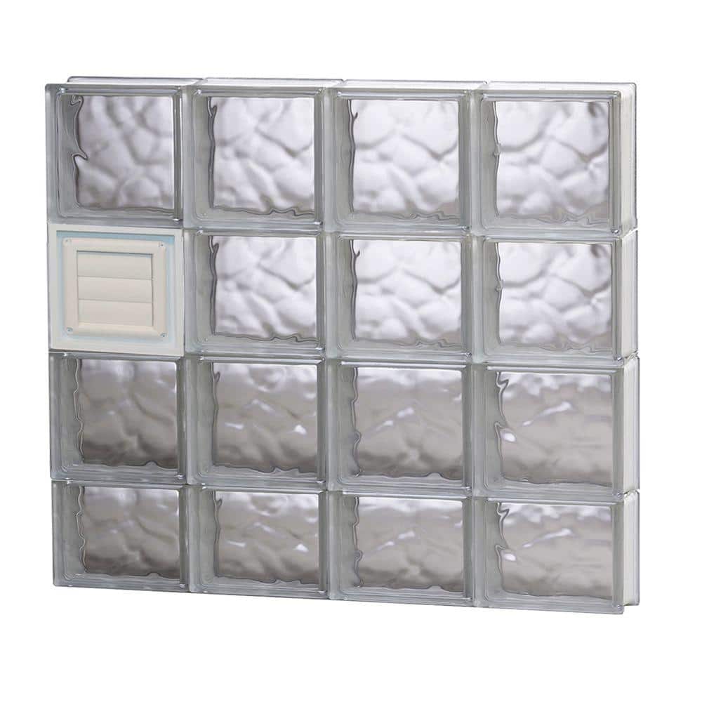 Clearly Secure 31 in. x 29 in. x 3.125 in. Frameless Wave Pattern Glass ...