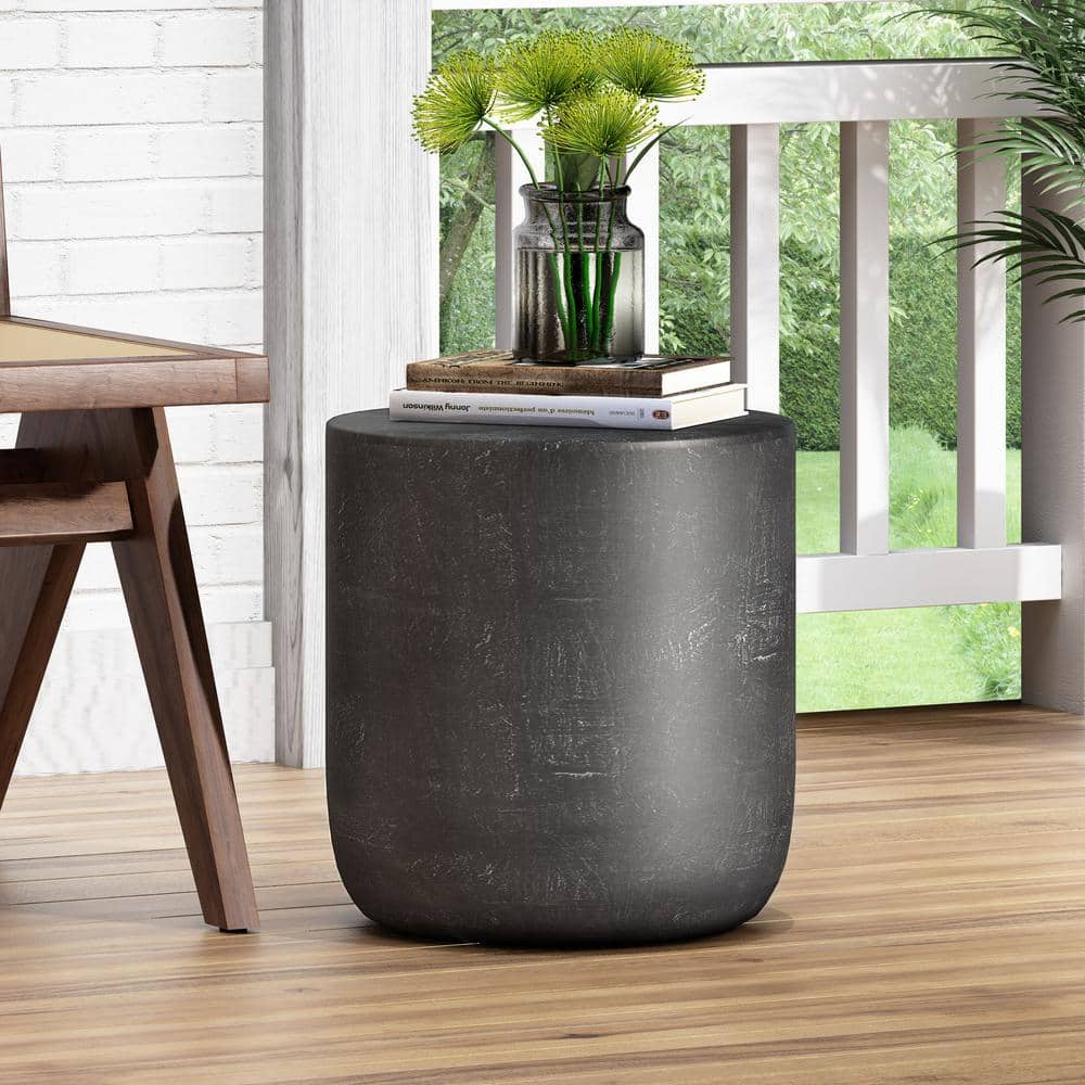 Acosta Lightweight Concrete Outdoor Side Table Matte Black