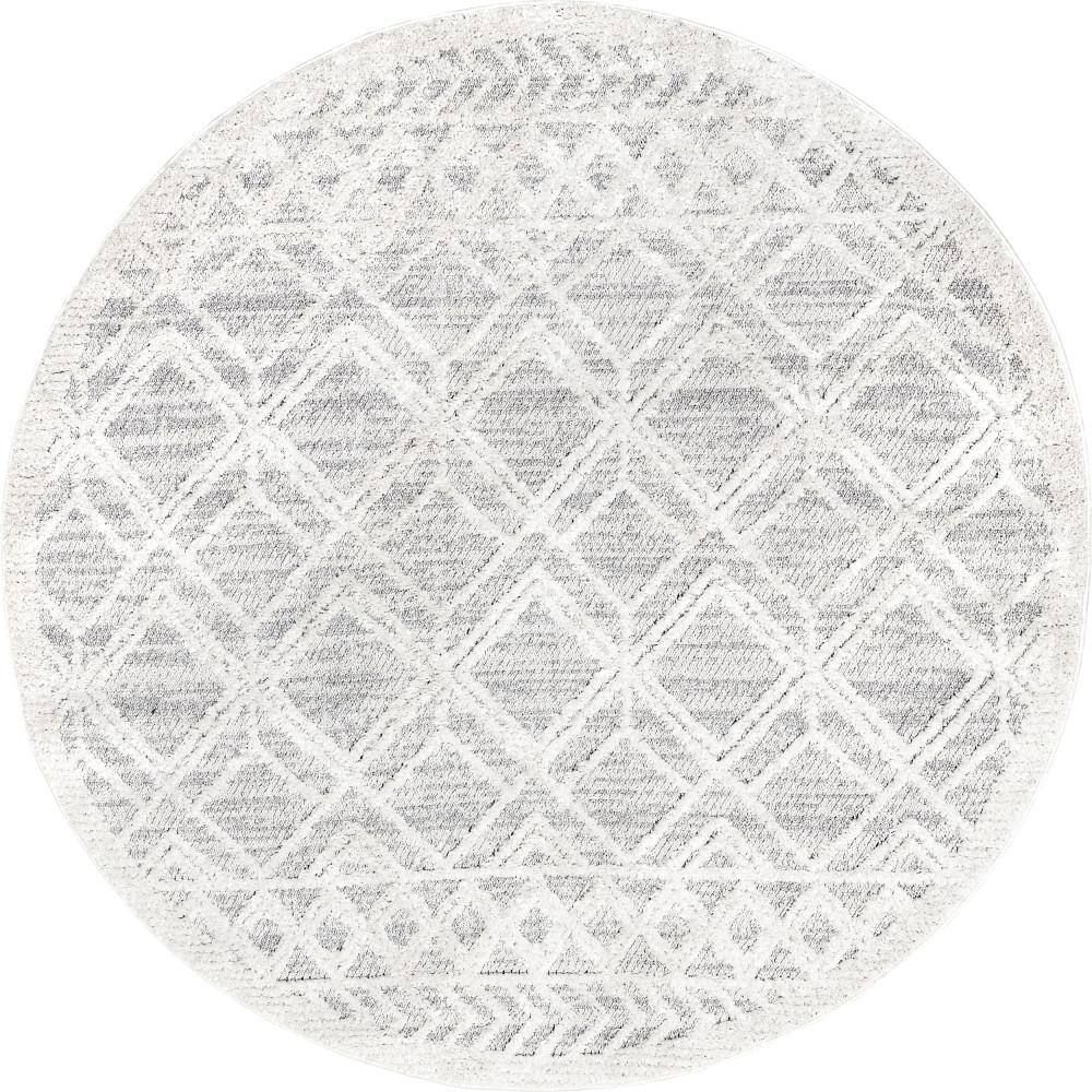 nuLOOM Ansley Light Grey 4 ft. Geometric Round Rug KKLR12B-R404 - The ...