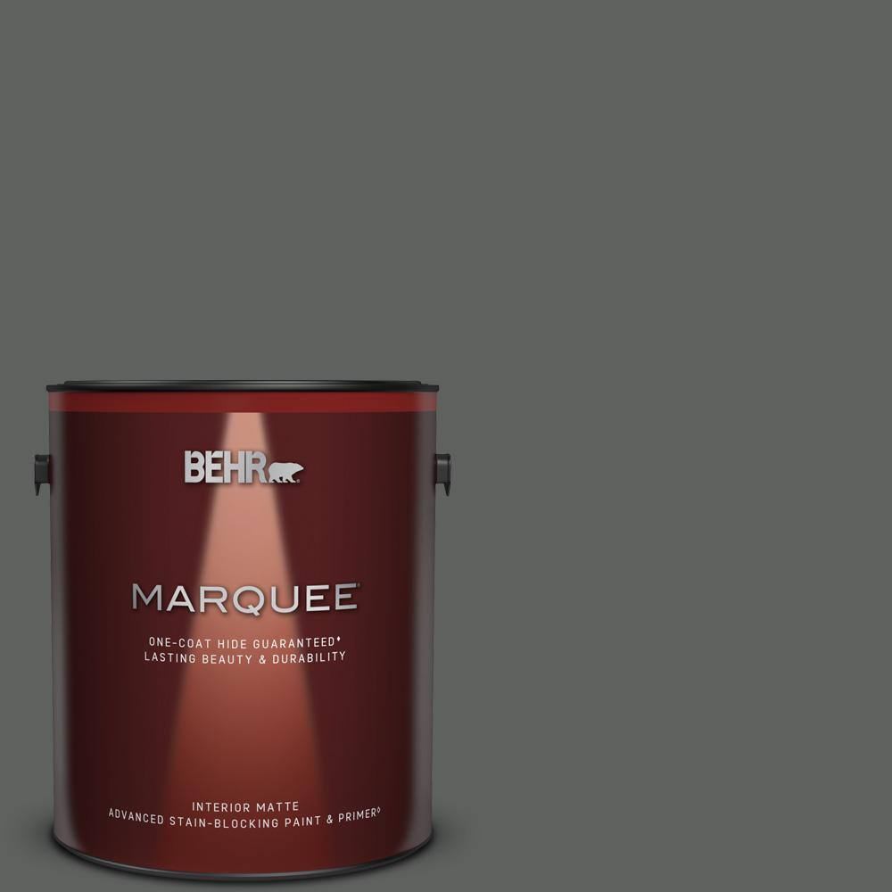 BEHR MARQUEE 1 gal. #N460-6 Hematite Matte Interior Paint & Primer ...