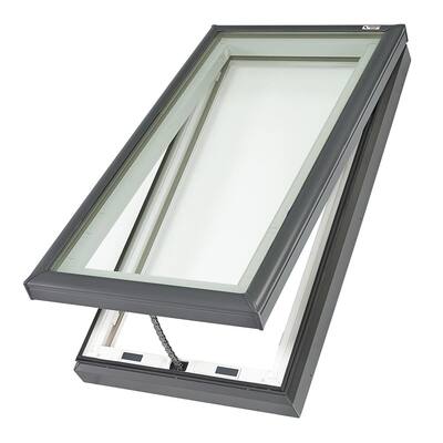 VELUX 30-1/2 in. x 46-1/2 in. Fresh Air Venting Curb-Mount Skylight with Tempered Low-E3 Glass ...