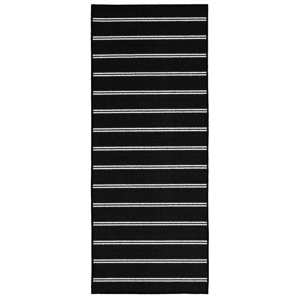 Garland Rug Avery Black 2 ft. x 5 ft. Runner Rug AV000N02406015 - The ...