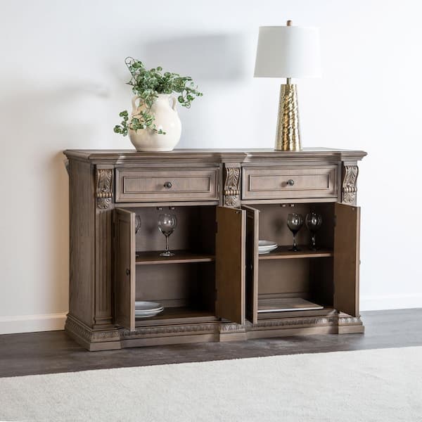 Weathered Oak Wood Furniture Breckenridge 78" 108" Weathered Rustic