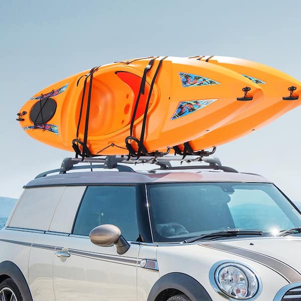 VEVOR Kayak Roof Rack 4 Pair J Bar Soft Roof Rack Top Mount Tie Down Carrier for kayak Surf Board Mount on Car black JXBKZDKHJG4J6TEJQV0