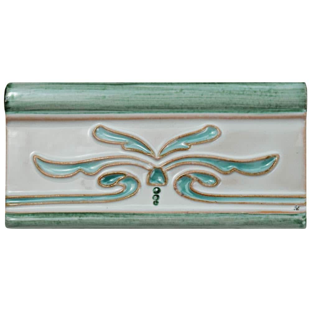 Merola Tile Novecento Cenefa Evoli Aguamarina 2-5/8 in. x 5-1/8 in ...