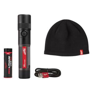 Milwaukee 1100 Lumens LED USB Rechargeable Twist Focus Flashlight 2161-21 - The Home Depot