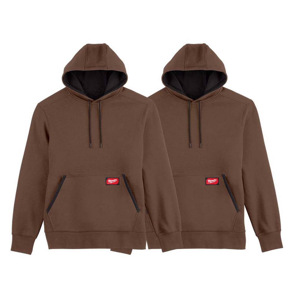 Milwaukee Men's Medium Brown Midweight Cotton/Polyester Long-Sleeve Pullover Hoodie (2-Pack ...