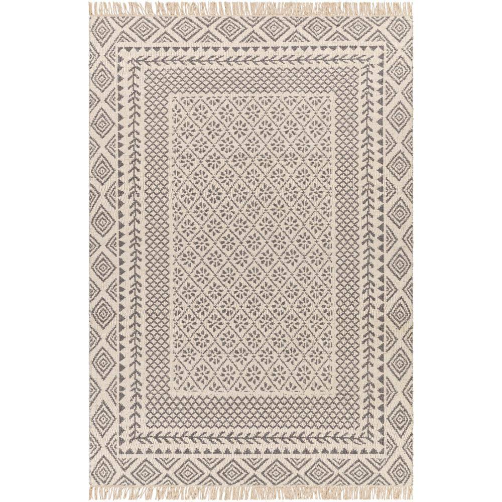 Livabliss Mardin Gray Border 4 ft. x 6 ft. Indoor Area Rug MDI2317-3656 ...
