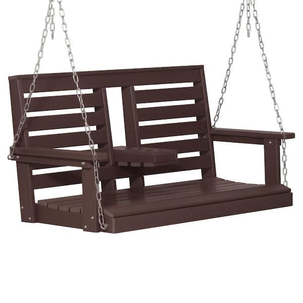 Reviews for Choosilay 44 in. 2-Person Light Brown HDPE Plastic Porch ...